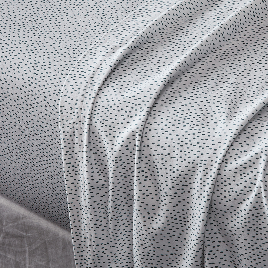 Printed Flannelette Sage Fleck Sheet Set | Adairs