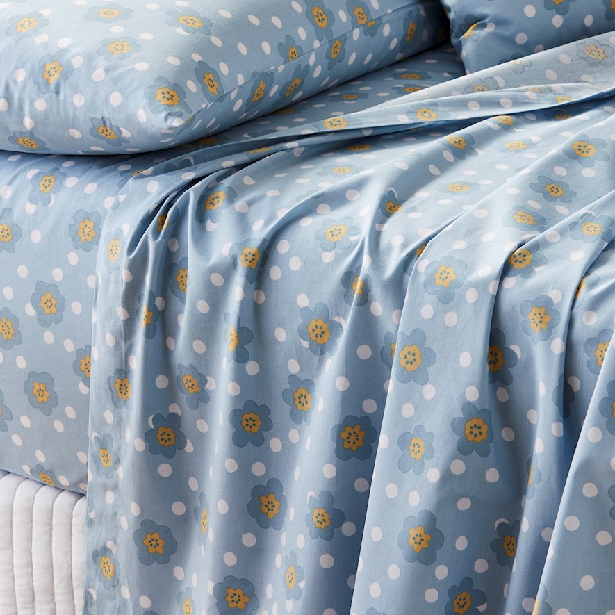 Perfect Cotton Percale Sage Floral Sheet Set | Adairs