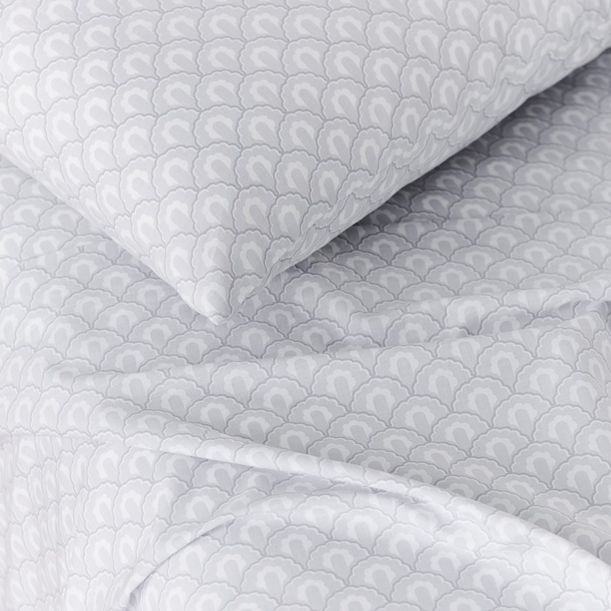 Perfect Cotton Percale Grey Cloud Sheet Set | Adairs