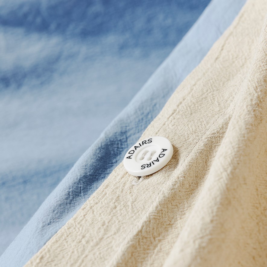 Olsen Linen Cotton Natural & Dusty Blue Quilt Cover Set + Separates ...