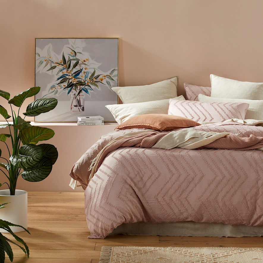 Aztec Microfibre Pink Quilt Cover Set + Separates | Adairs