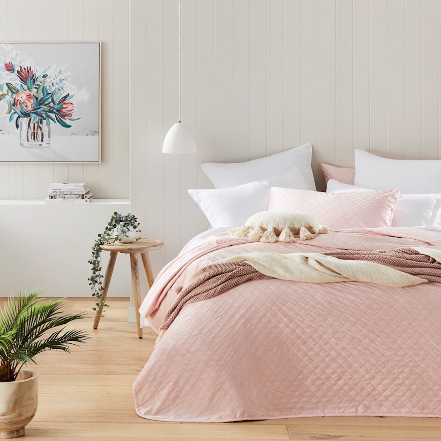Zander Velvet Pink Coverlet Set + Separates | Adairs