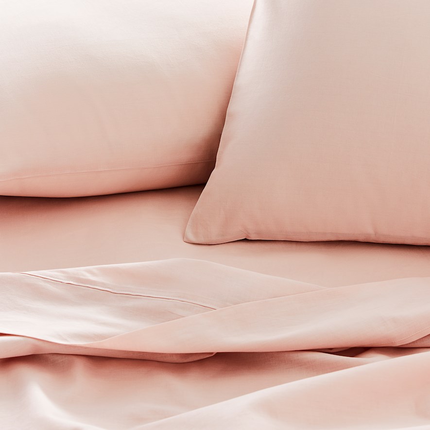 Plain Dye Perfect Cotton Percale Pink Sheet Set | Adairs