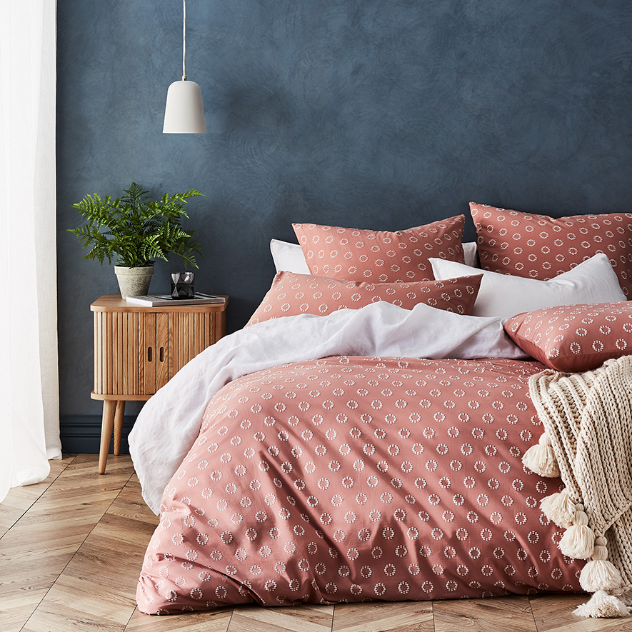 Metro - Hoop Dusty Rose Quilt Cover Set + Separates | Adairs