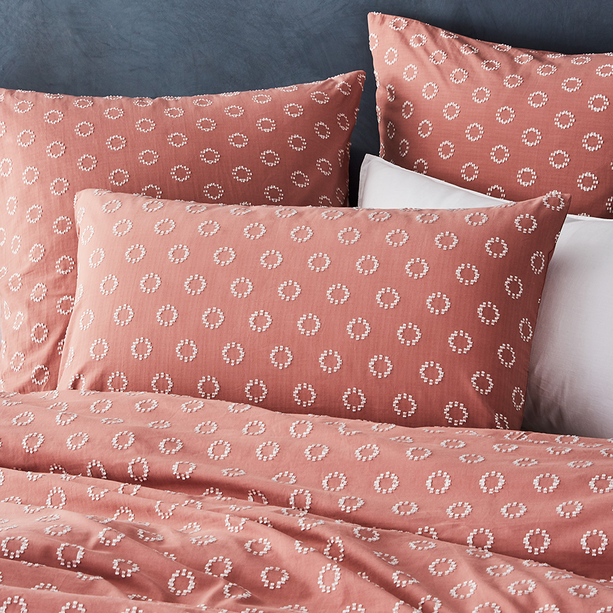 Metro - Hoop Dusty Rose Quilt Cover Set + Separates | Adairs