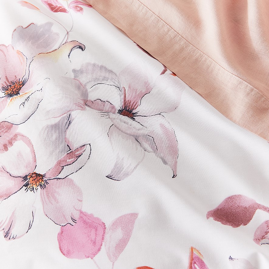 Metro - Magnolia Pink Quilt Cover Set + Separates | Adairs