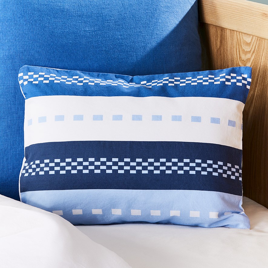Metro - Sammy Stripe Blue Cot Quilt Cover Set | Adairs