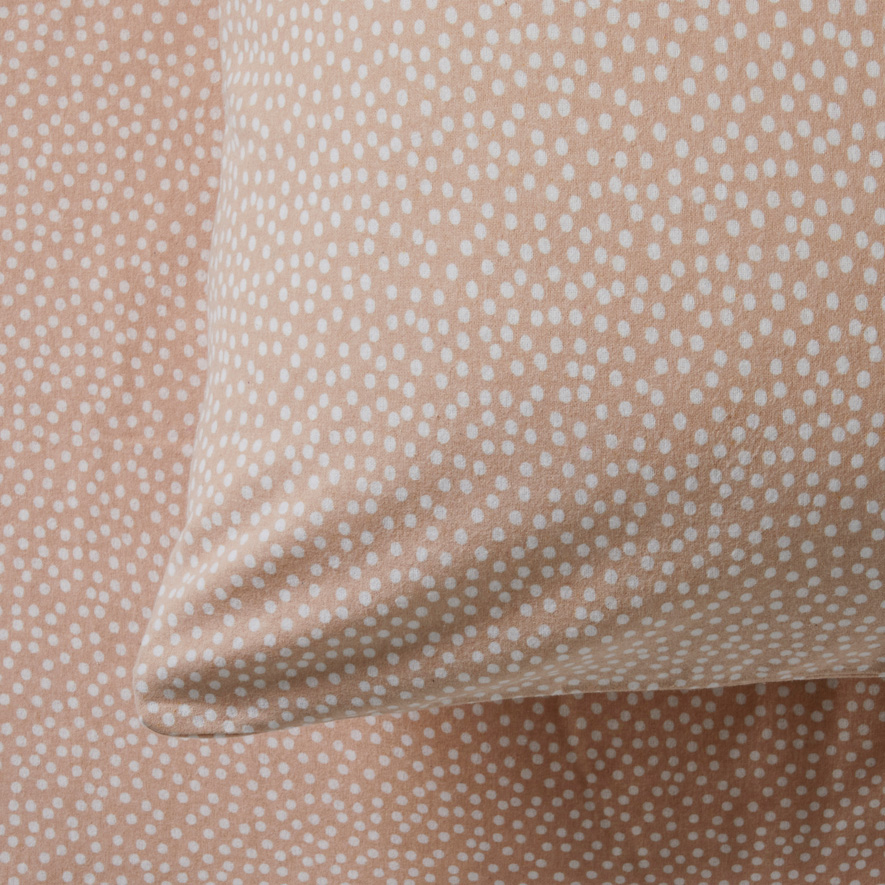 Printed Flannelette Pink Spot Sheet Set | Adairs