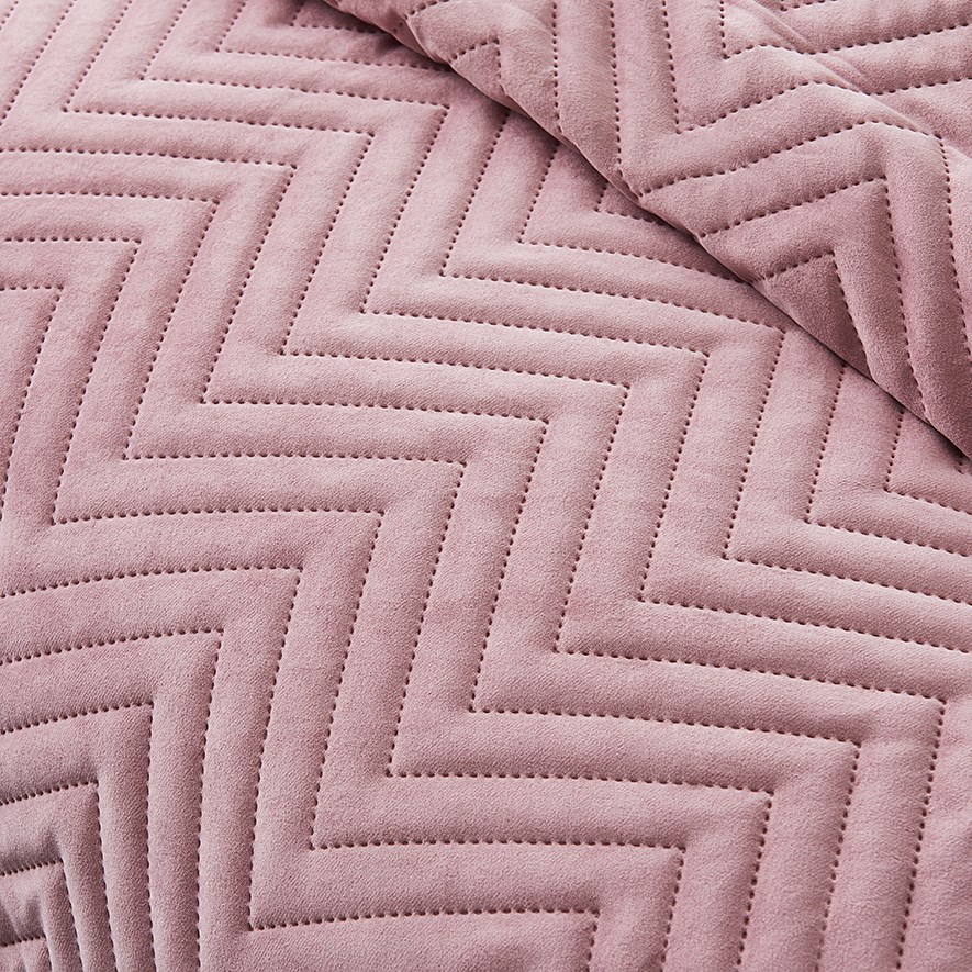 Lee Velvet Pink Quilted Quilt Cover Set + Separates | Adairs