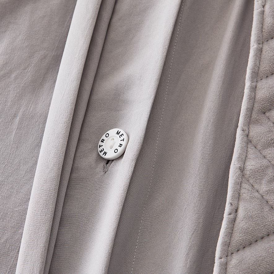 Lee Velvet Silver Quilted Quilt Cover Set + Separates | Adairs