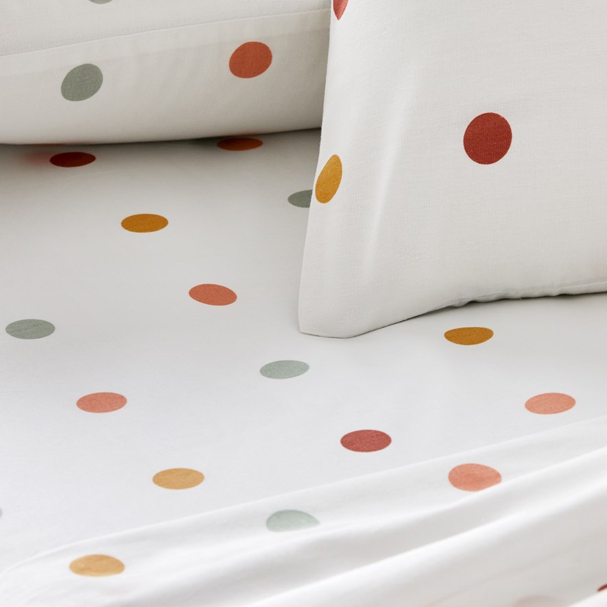 Perfect Cotton Percale Multi Spot Sheet Set | Adairs