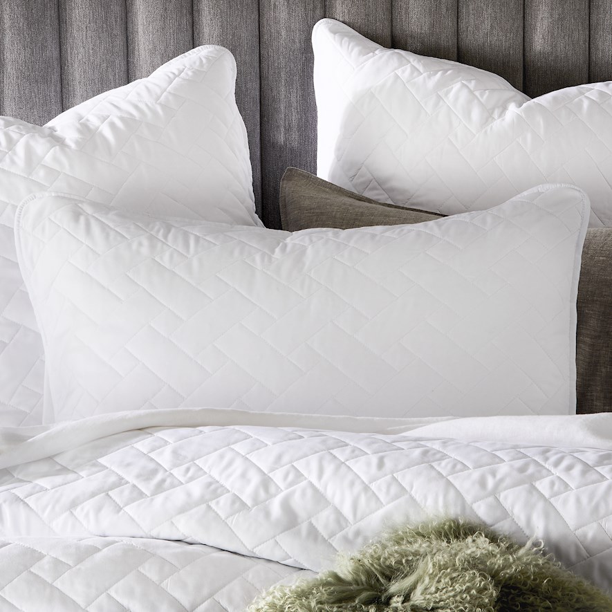 Mackenzie Microfibre White Quilted Quilt Cover Set + Separates | Adairs