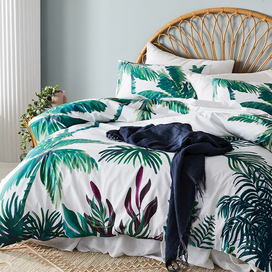 Metro - Bangalow Green Quilt Cover Set + Separates | Adairs