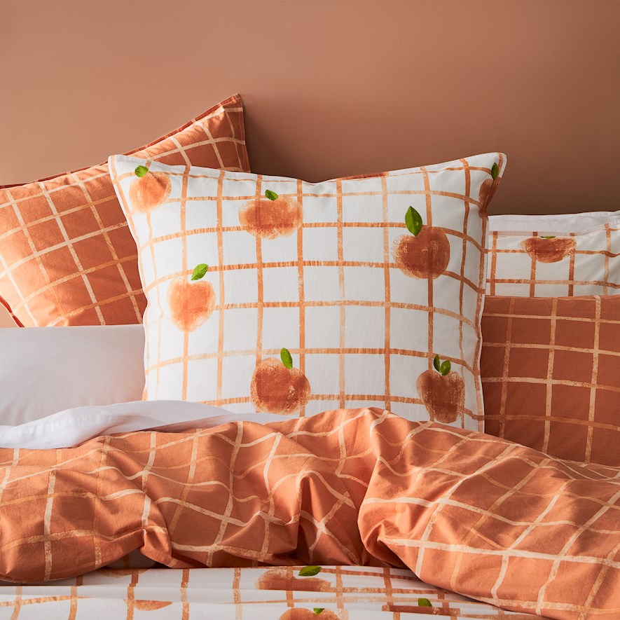 Metro - Peach Apricot Quilt Cover Set + Separates | Adairs
