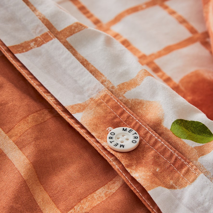 Metro - Peach Apricot Quilt Cover Set + Separates | Adairs