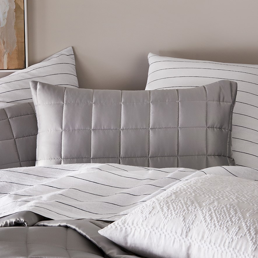 Alma Neutral Quilted Pillowcase | Adairs