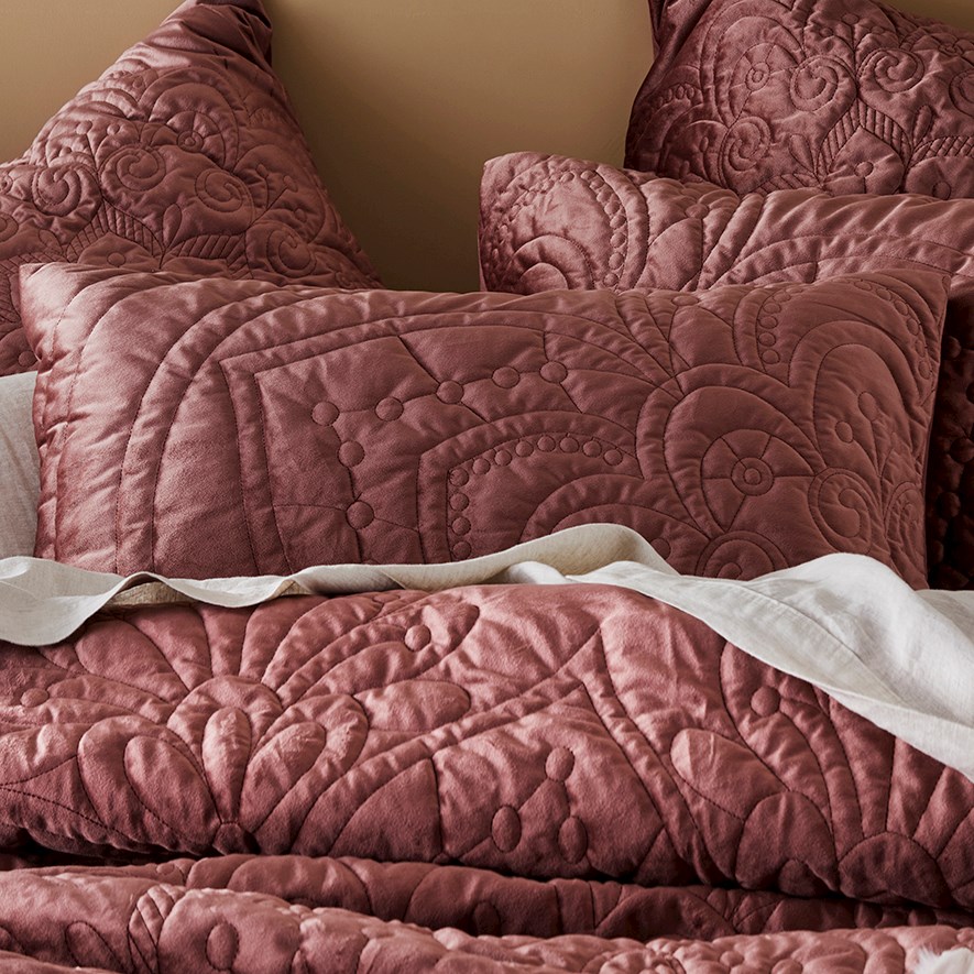 Nadia Velvet Rose Pillowcase | Adairs