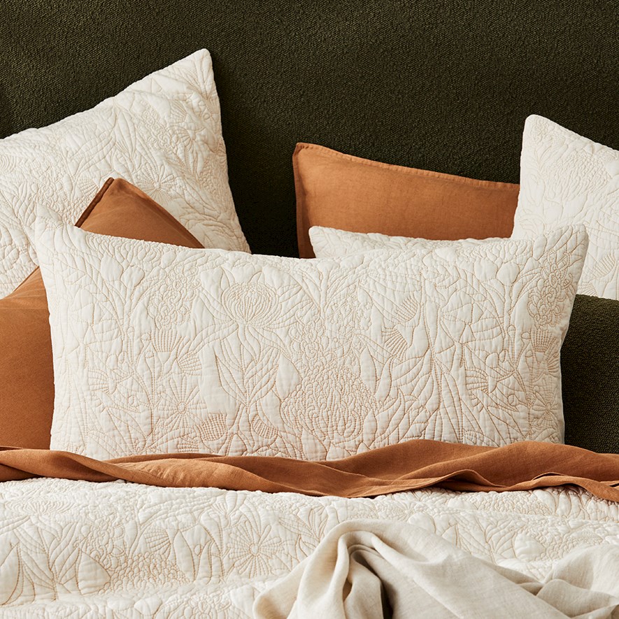 Native Quilted Natural Pillowcase | Adairs