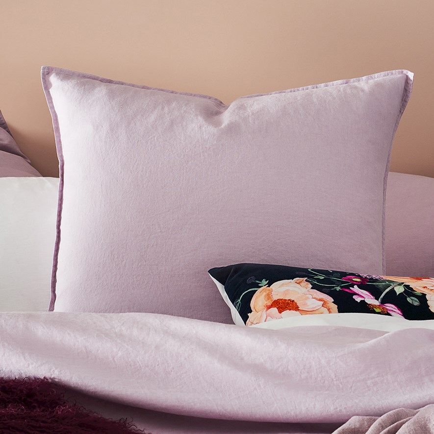 Vintage Washed Linen Violet Pillowcase | Adairs