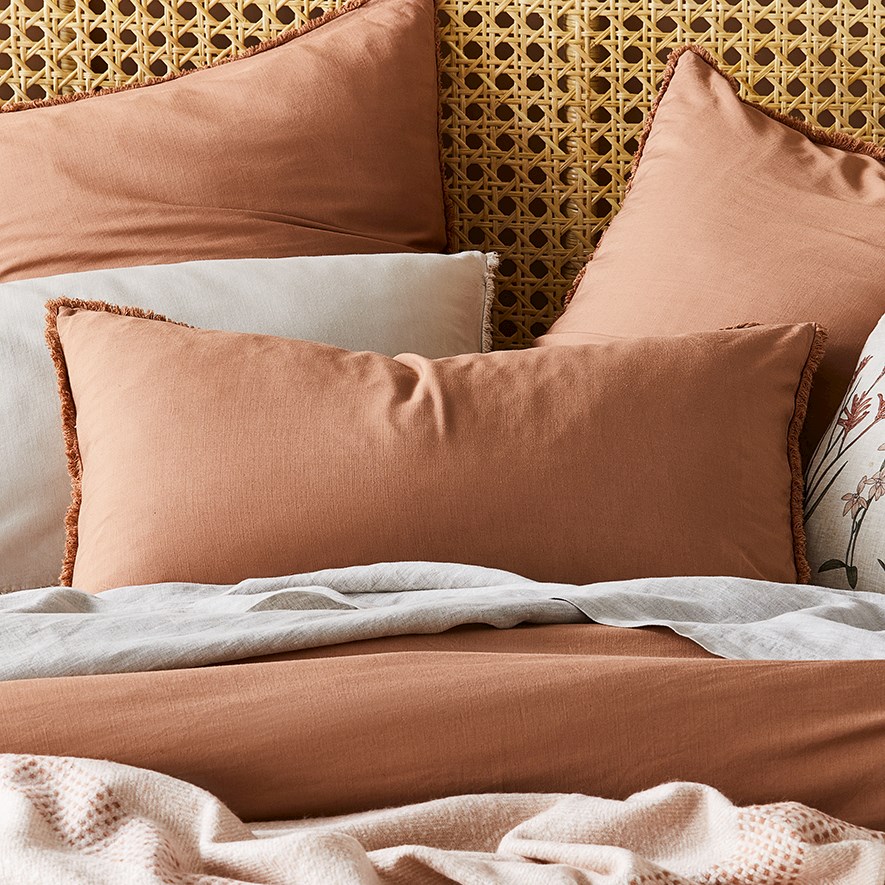 Bamboo Linen Earth Pillowcase | Adairs