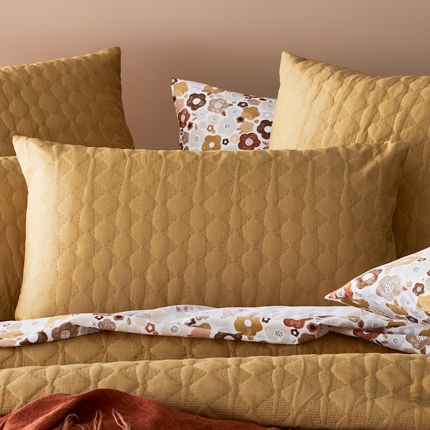 Home Republic - Pebble Quilted Cashew Pillowcase | Adairs