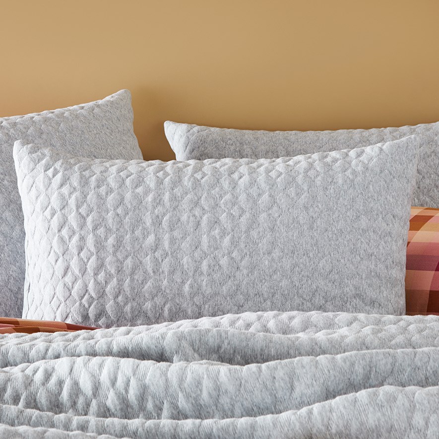 Home Republic - Geo Jersey Grey Marle Pillowcase | Adairs