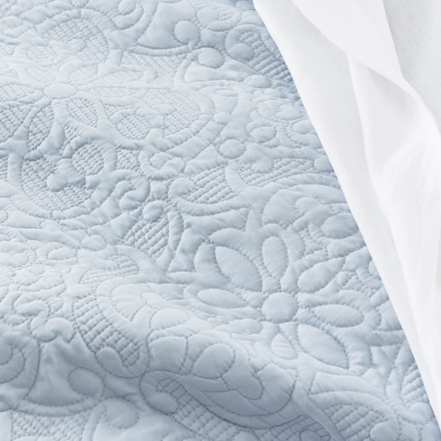 Chloe Powder Blue Quilted Quilt Cover Separates | Adairs