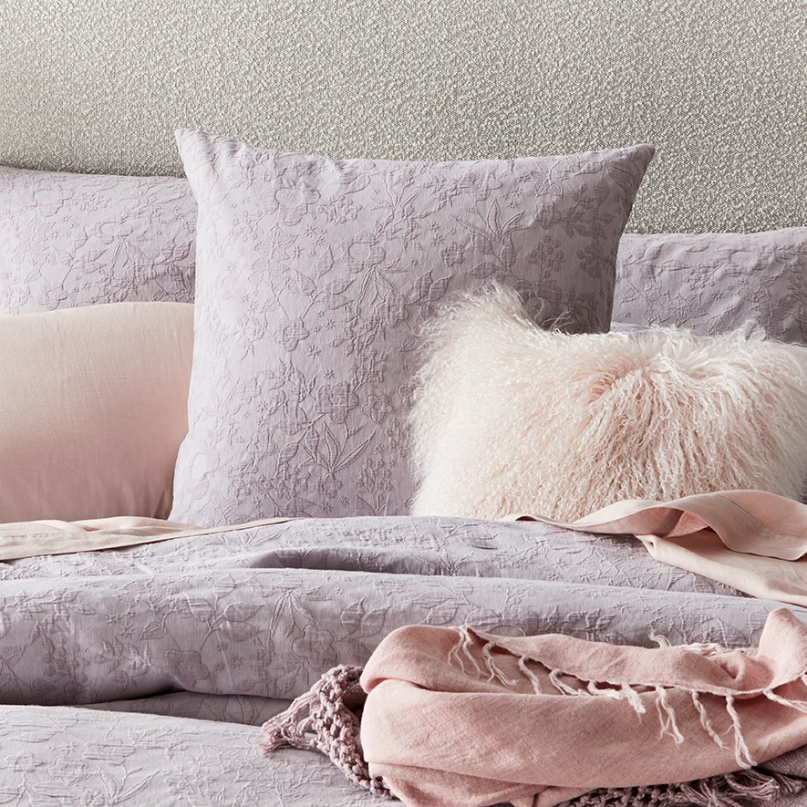 Gemma Matelasse Mauve Quilt Cover Separates | Adairs