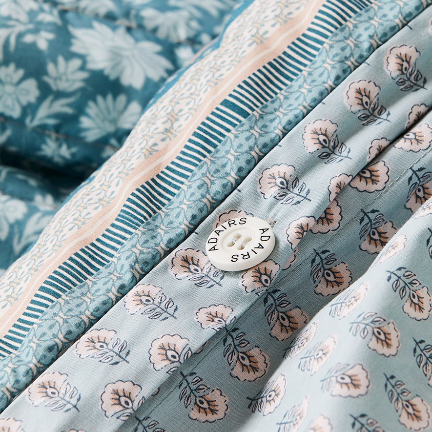 Delhi Quilted Turquoise Quilt Cover Separates | Adairs