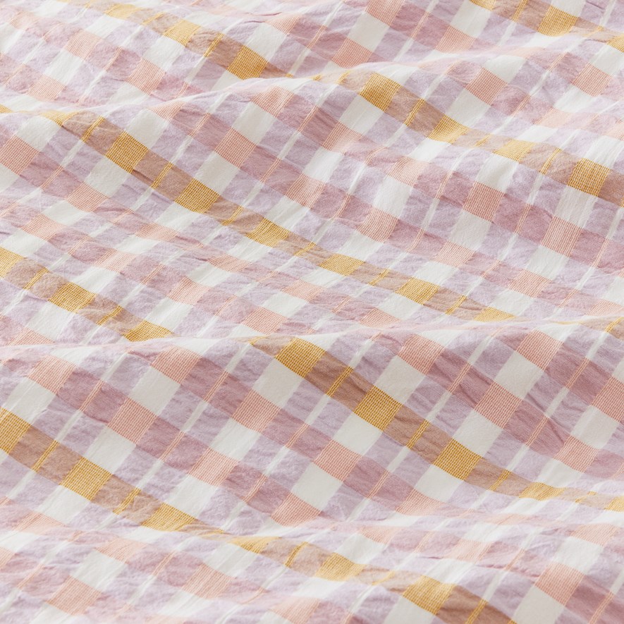 Cara Check Soft Lilac Quilt Cover Set + Separates | Adairs