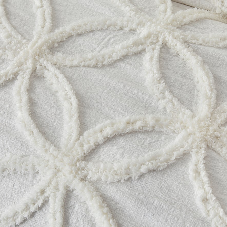 Barossa Tufted Off White Single Off Quilt Cover | Bedroom | Adairs