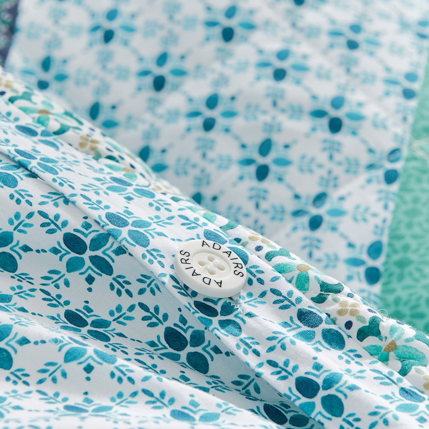 Clara Turquoise Quilted Quilt Cover Separates | Adairs