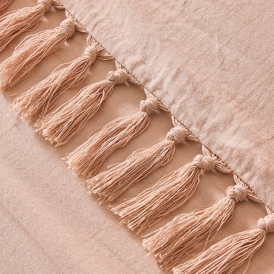 Erin Tassel Dusty Pink Quilt Cover Set + Separates | Adairs