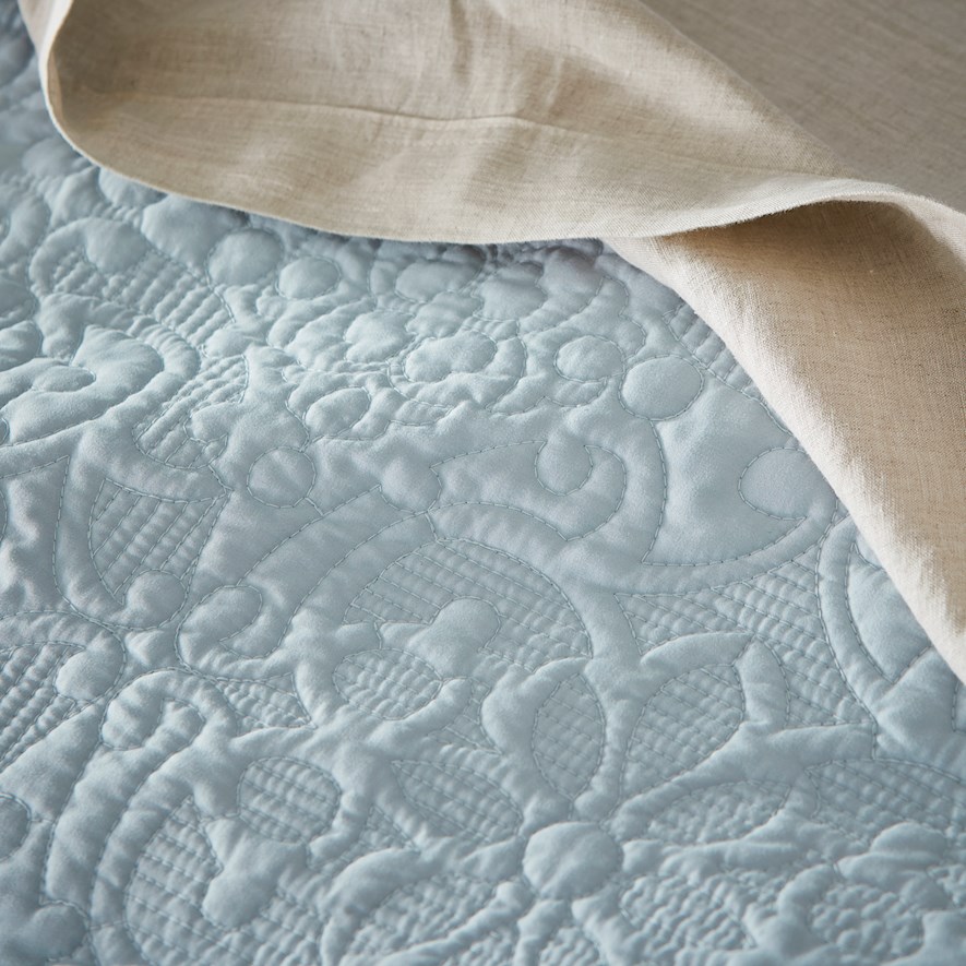 Chloe Ice Blue Quilted Quilt Cover Separates | Adairs