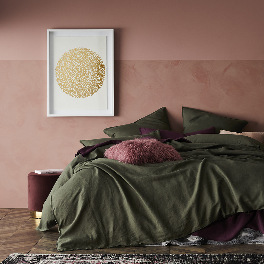 Vintage Washed Linen Beetle Quilt Cover Separates | Adairs