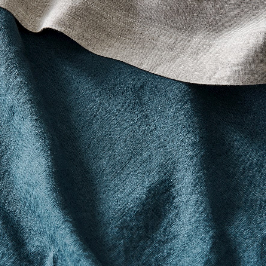 Vintage Washed Linen Deep Teal Quilt Cover Separates | Adairs