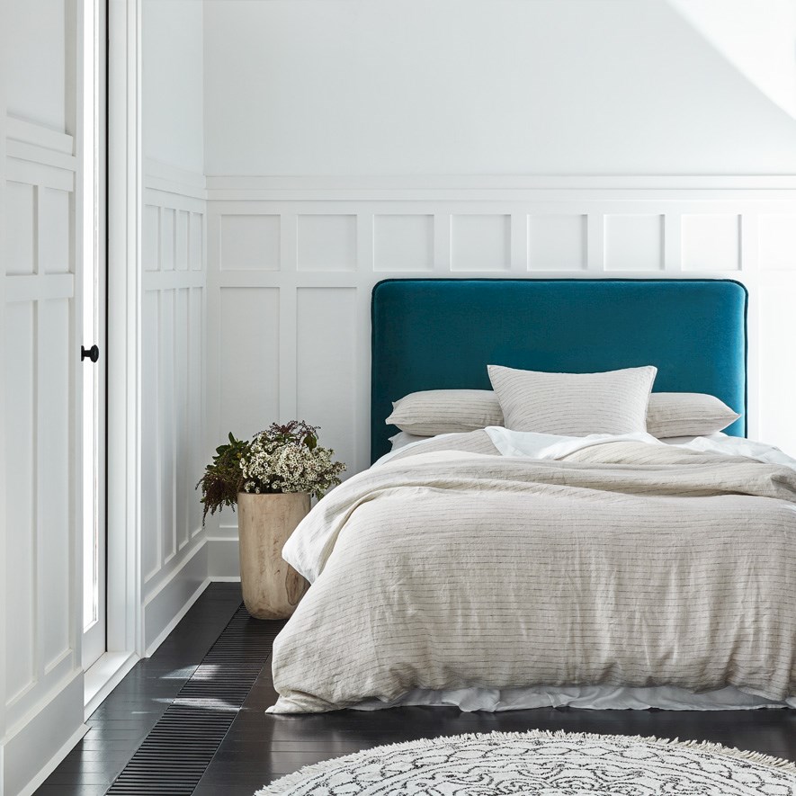 Vintage Washed Linen Linen & Navy Stripe Quilt Cover Separates | Adairs