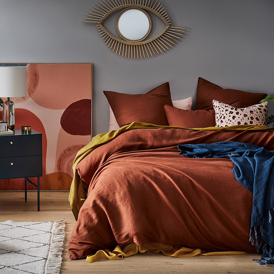 Vintage Washed Linen Sahara Quilt Cover Separates | Adairs