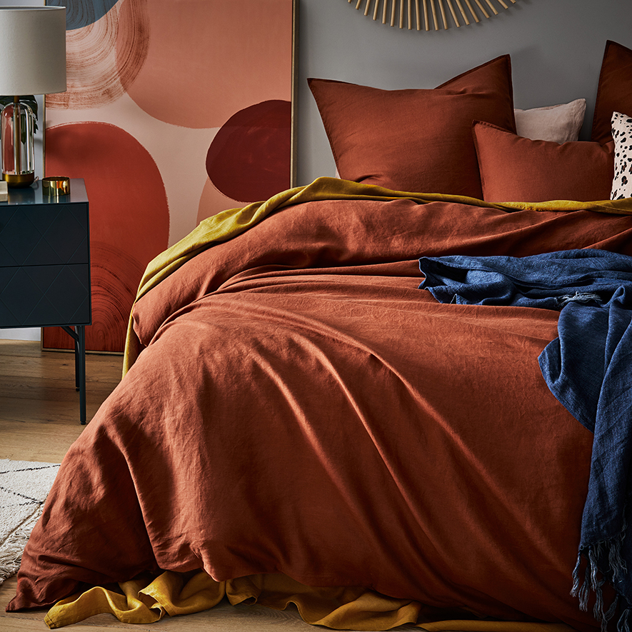 Vintage Washed Linen Sahara Quilt Cover Separates | Adairs