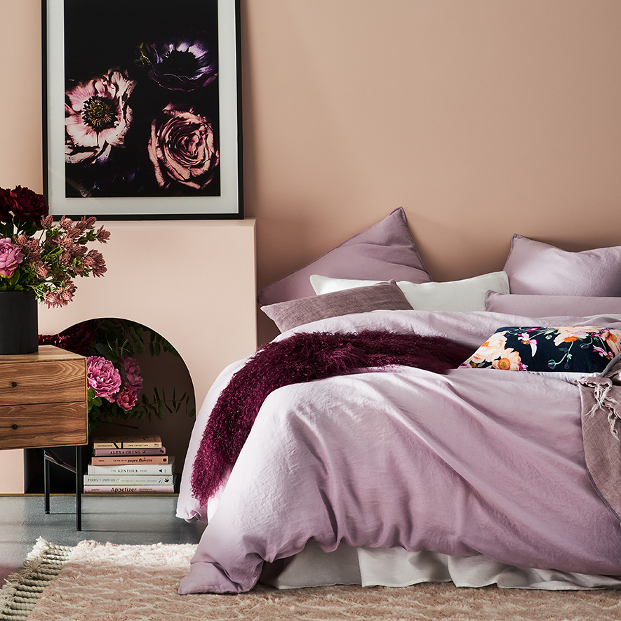 Vintage Washed Linen Violet Quilt Cover Separates | Adairs