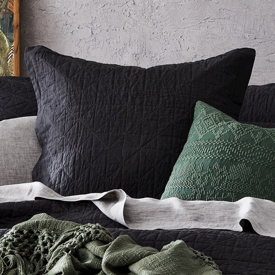 Vintage Washed Linen Magnet Quilted Coverlet Separates | Adairs