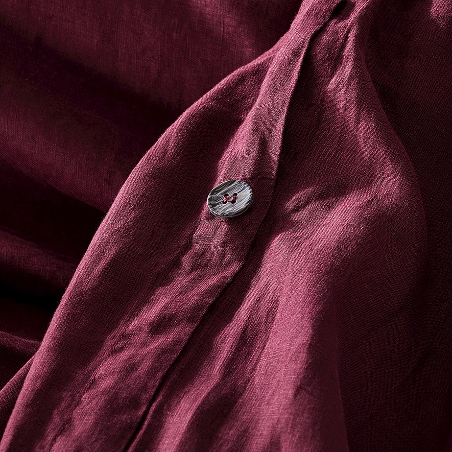 Vintage Washed Linen Bordeaux Quilt Cover Separates | Adairs