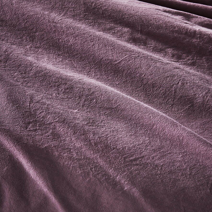 Stonewashed Cotton Mauve Quilt Cover Separates | Adairs