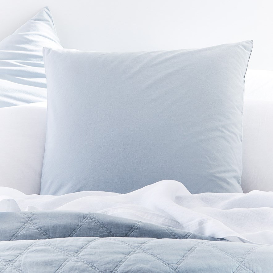 Stonewashed Cotton Powder Blue Quilt Cover Separates | Adairs