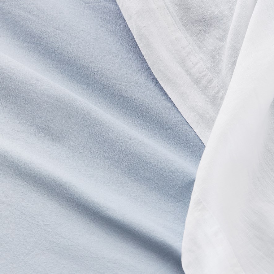 Stonewashed Cotton Powder Blue Quilt Cover Separates | Adairs