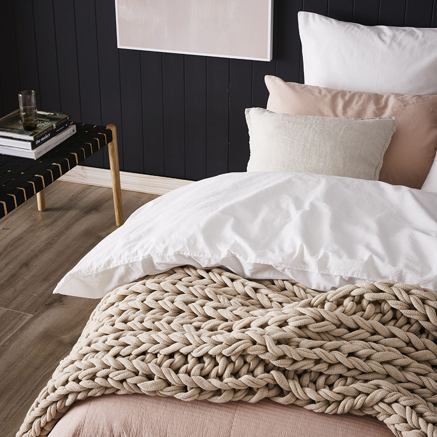 Stonewashed Cotton Dusty Pink Coverlet | Adairs