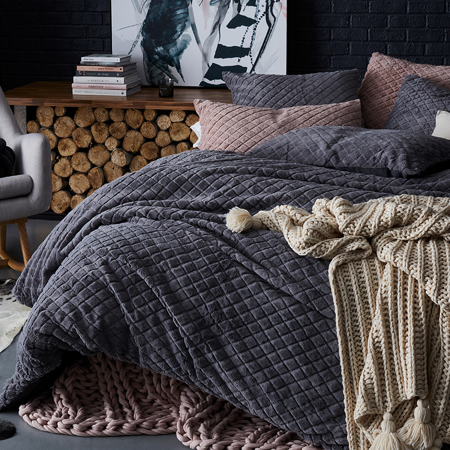 Whistler Grey Quilt Cover Separates | Adairs