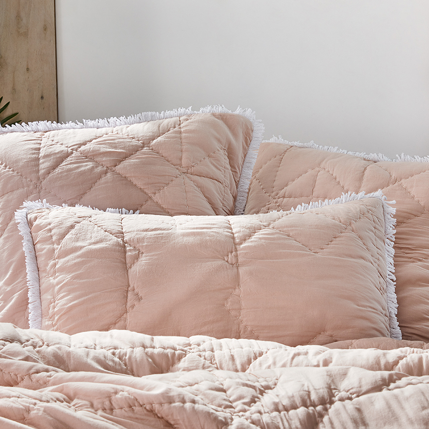 Home Republic - Amelie Pale Pink Quilted Quilt Cover Separates | Adairs