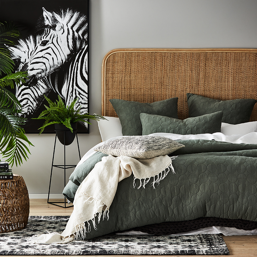 Seoul Jersey Olive Quilt Cover Separates | Adairs