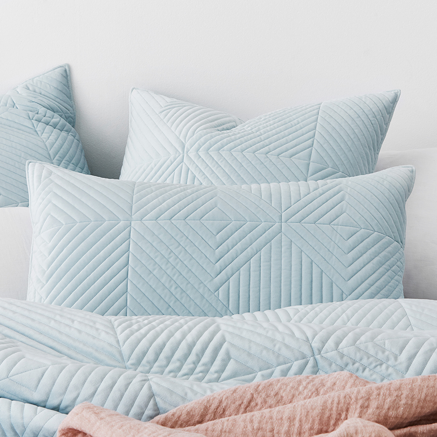 Home Republic - Newport Velvet Ice Quilted Quilt Cover Separates | Adairs